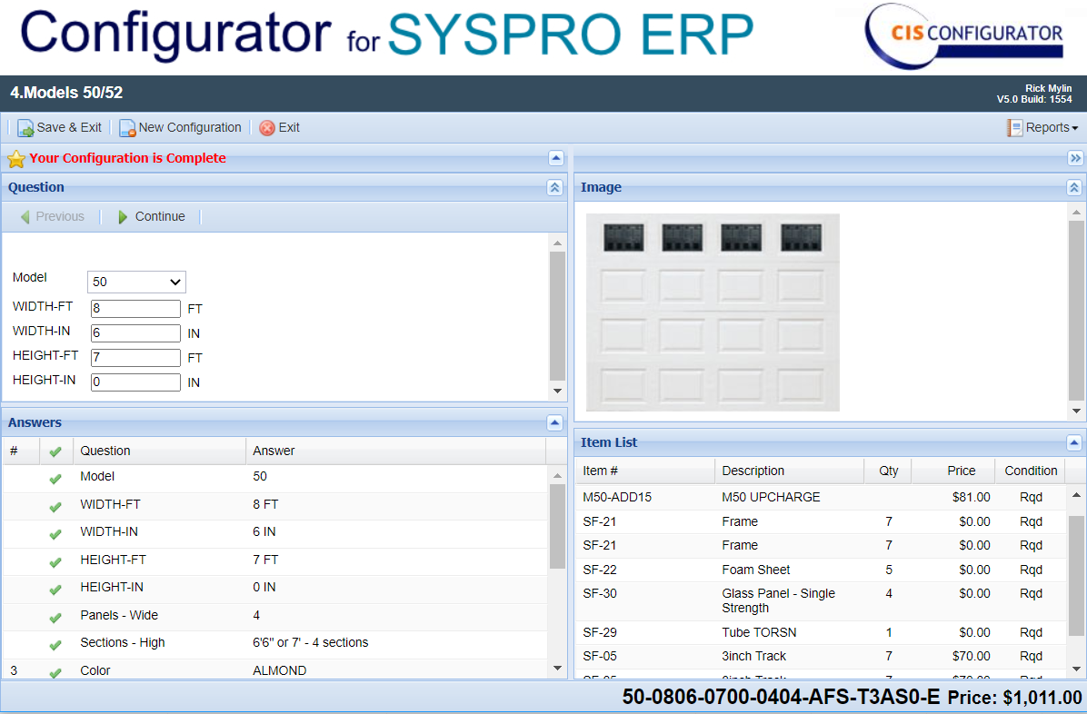 CIS Configurator SYSPRO integrations